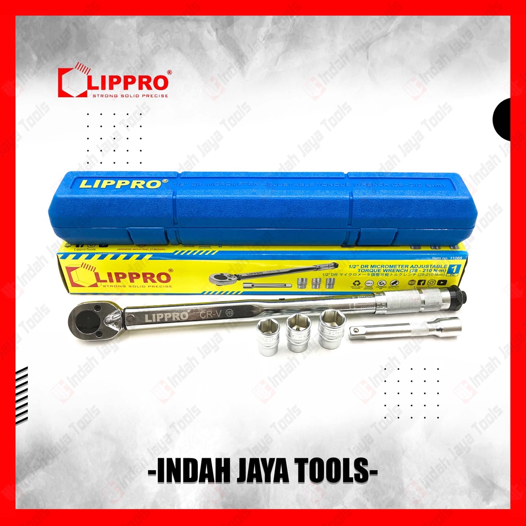Jual LIPPRO 11068 BESAR Torque Wrench 28-210 NM 1/2 Inch Kunci Momen ...