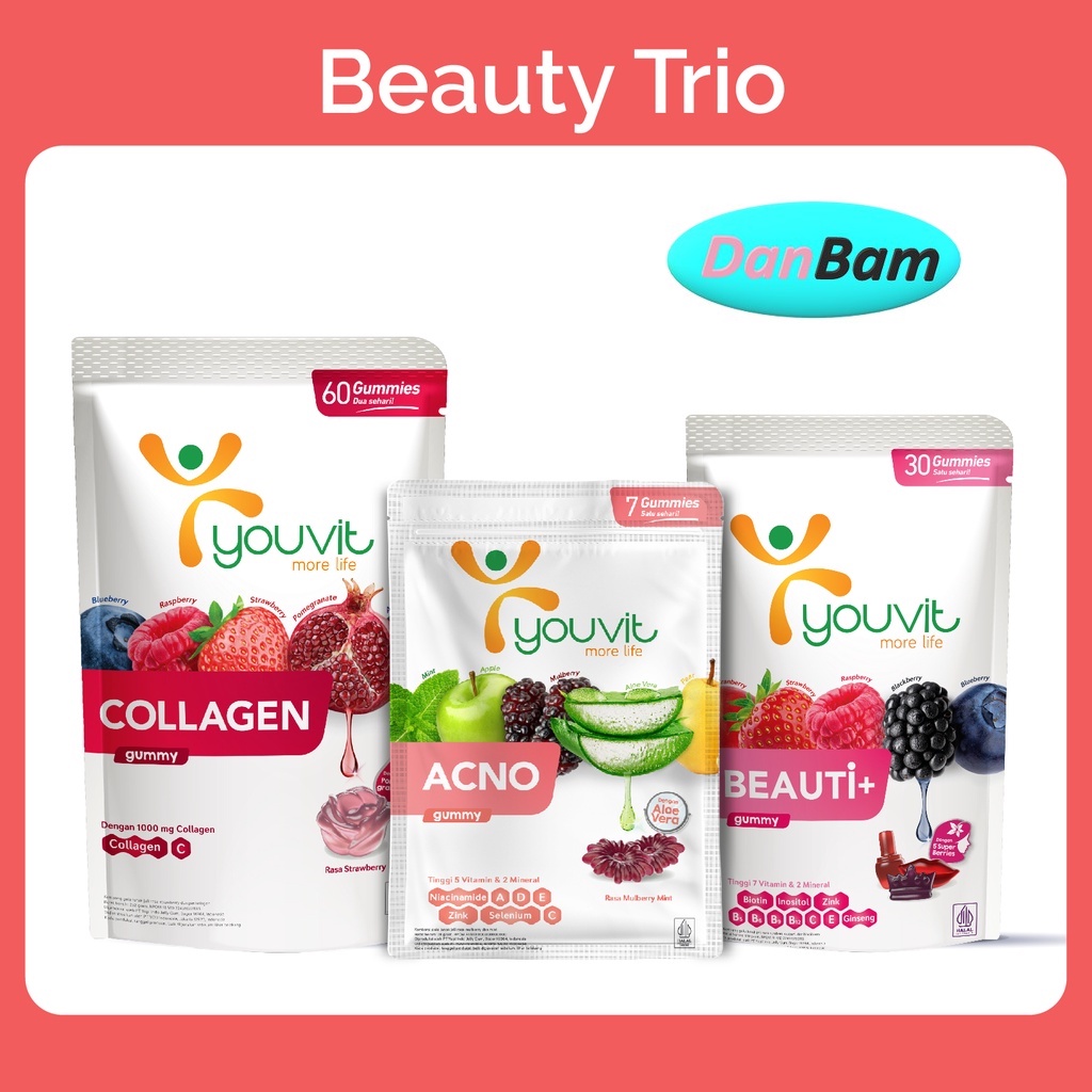 Jual Youvit Beauty Trio 30 Hari - Youvit Collagen, Beauti+ 30 Hari ...