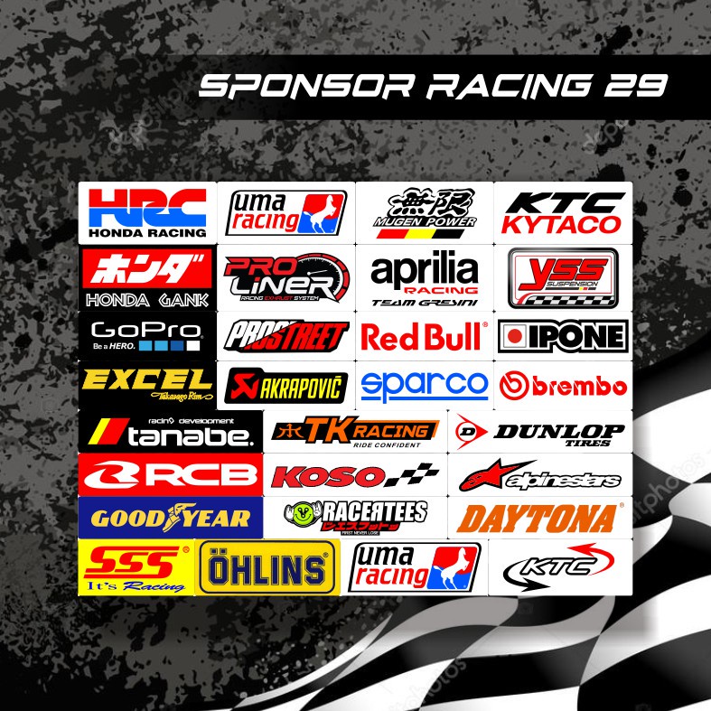 Jual Setiker Motor Balap Logo Stiker Helm Racing Pack Start Herex ...