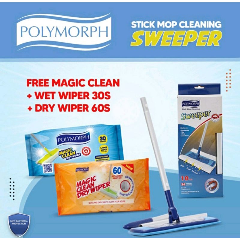 Jual Alat Pel Stick Mop Sweeper Mop Paket Lengkap + Refill Basah ...