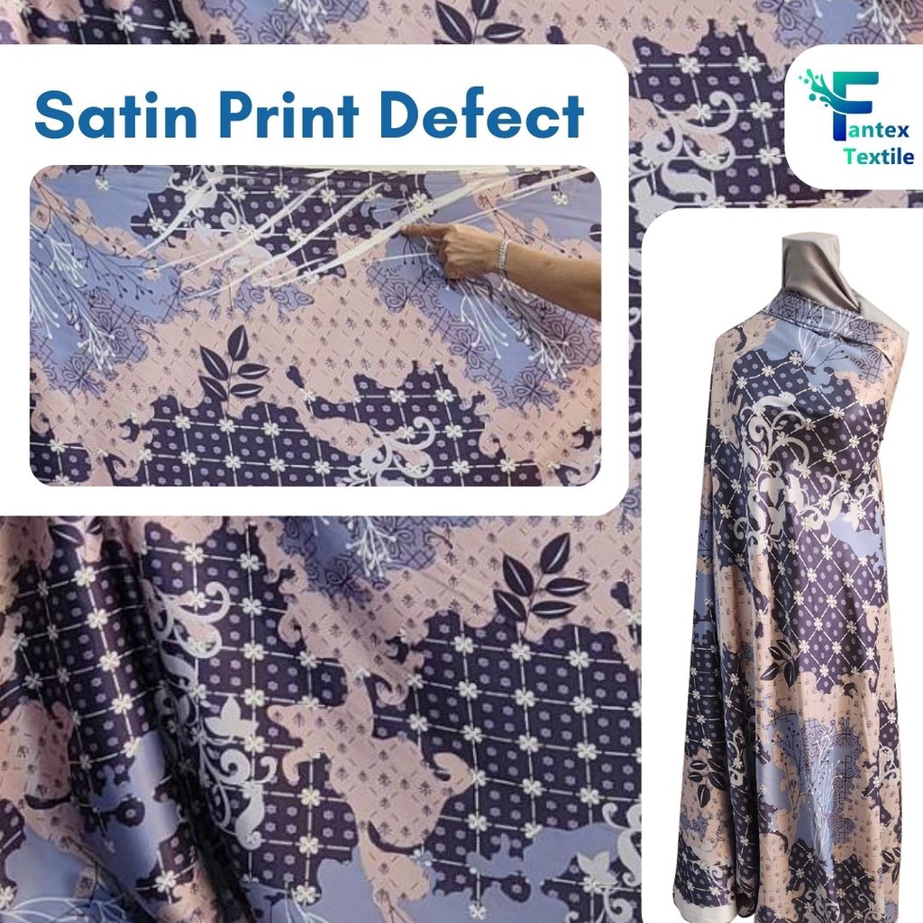 Jual Bahan Kain Satin Velvet DEFECT Printing Motif Print Ecer ( per 50 ...