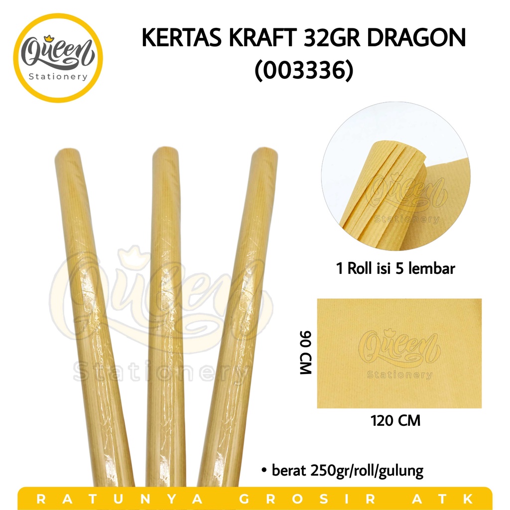 Jual 1 GULUNG (5 LEMBAR) KERTAS KRAFT DRAGON / CRAFT PAPER / KERTAS ...