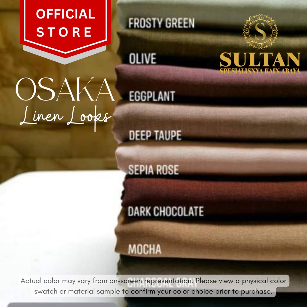 Jual 50CM OSAKA LINEN LOOKS POLOS WARNA LENGKAP KAIN ABAYA SULTAN ...