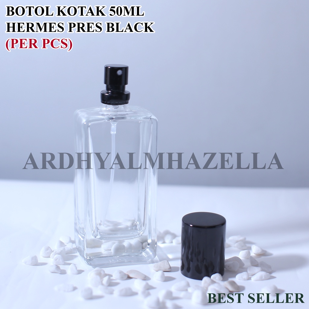 Jual BOTOL PARFUM KOTAK 50ML PRESS HITAM PERPCS | Shopee Indonesia