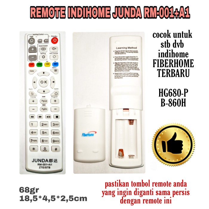 Jual Flash.acc REMOTE STB DVB INDIHOME FIBERHOME TERBARU JUNDA RM 001 ...