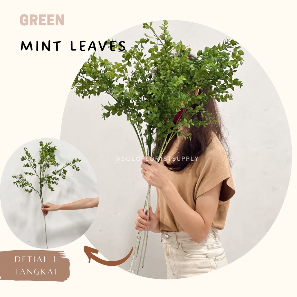 Jual MINT LEAVES HANGING GRASS DAUN JUNTAI Daun Misty X5 Artifisial ...