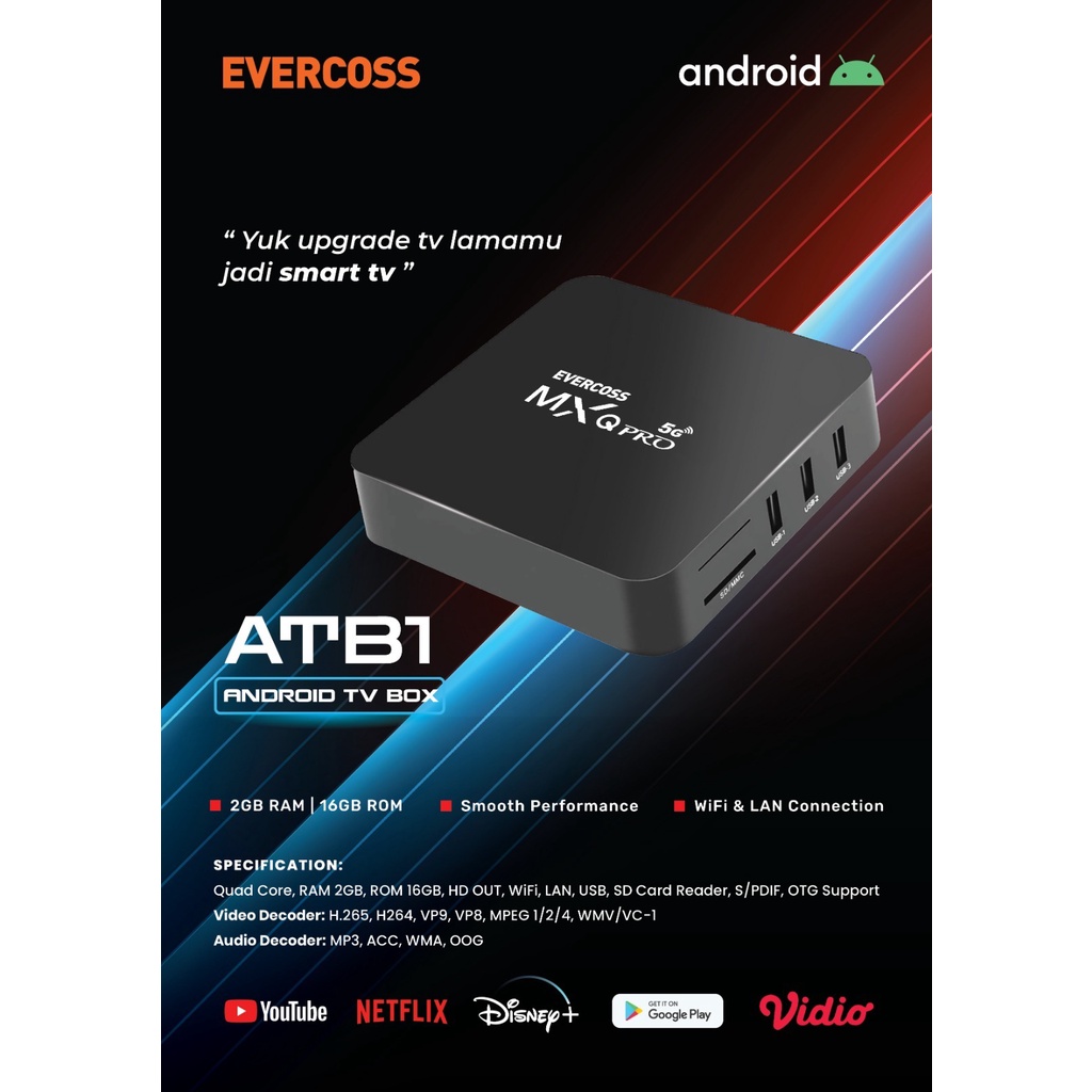 Jual EVERCOSS ATB1 Android TV Box MXQ Pro 5G Garansi Resmi | Shopee ...