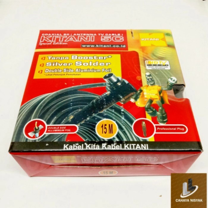 Jual Kabel Antena Tv Kitani 15 Meter + Jack Paling Bagus Tampa Boster | Shopee Indonesia