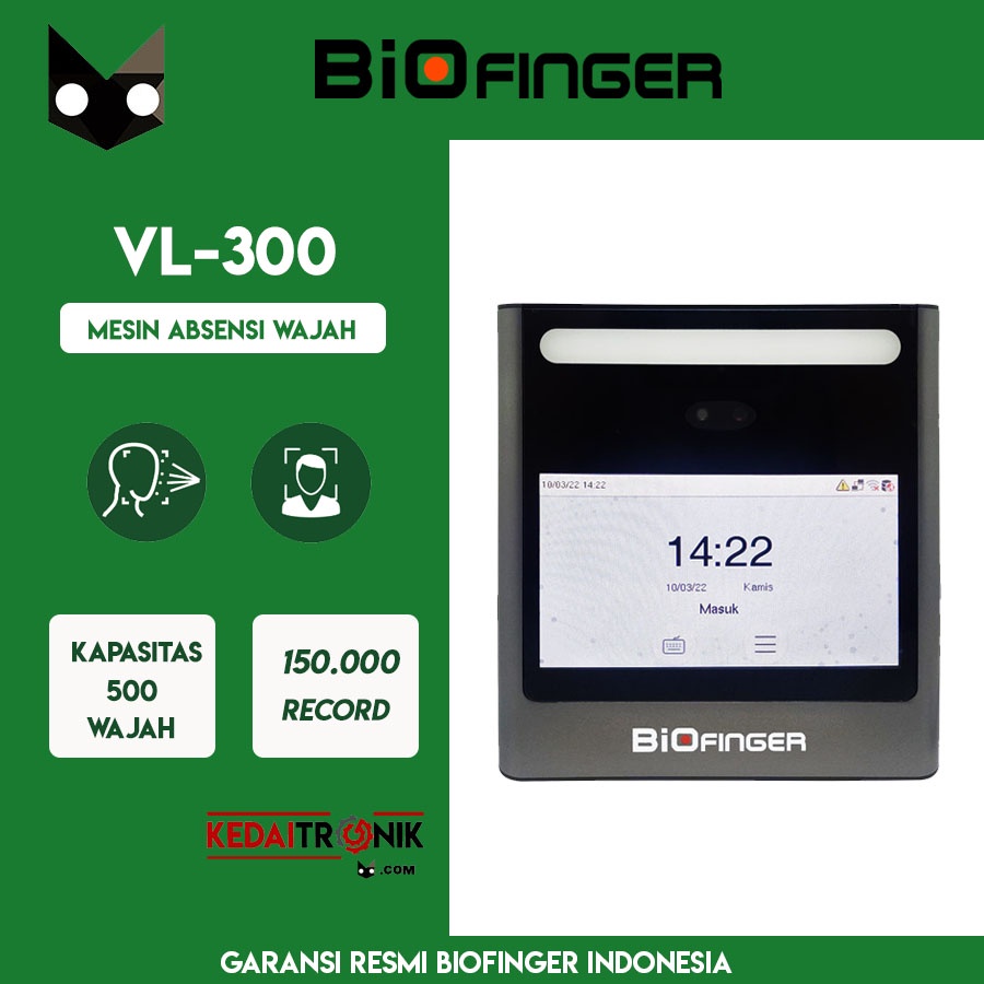 Jual Mesin Absensi Wajah BioFinger VL-300 LAN WiFi Bio Finger VL300 ...