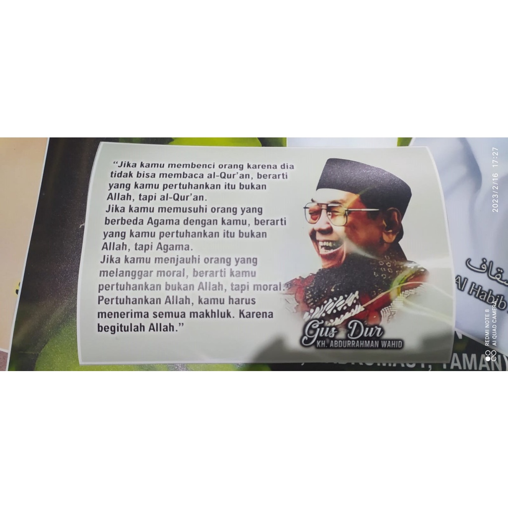 Jual READY POSTER KATA MUTIARA GUS DUR ukuran 40x60cm, BAHAN LUSTER ...