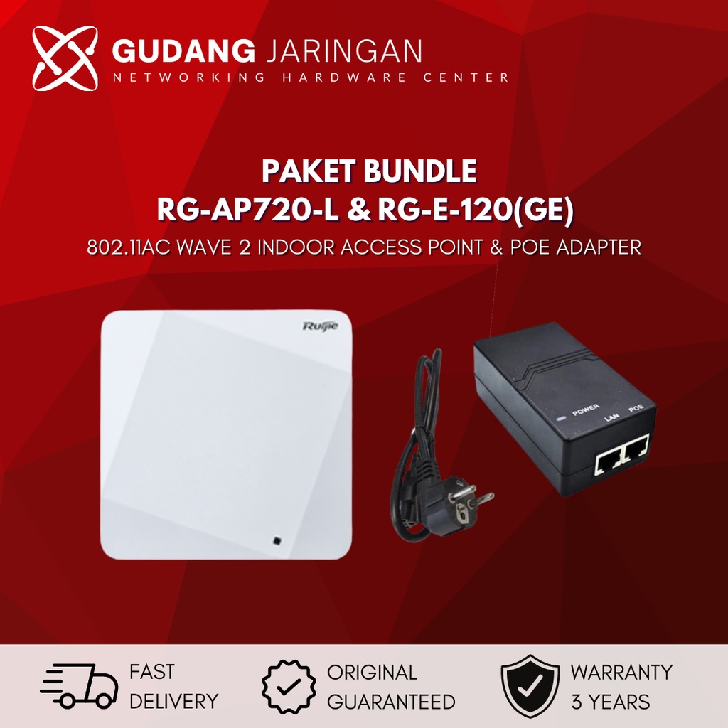 Jual RUIJIE REYEE Access Point Ceiling RG-AP720L sama POE adaptor RG-E ...