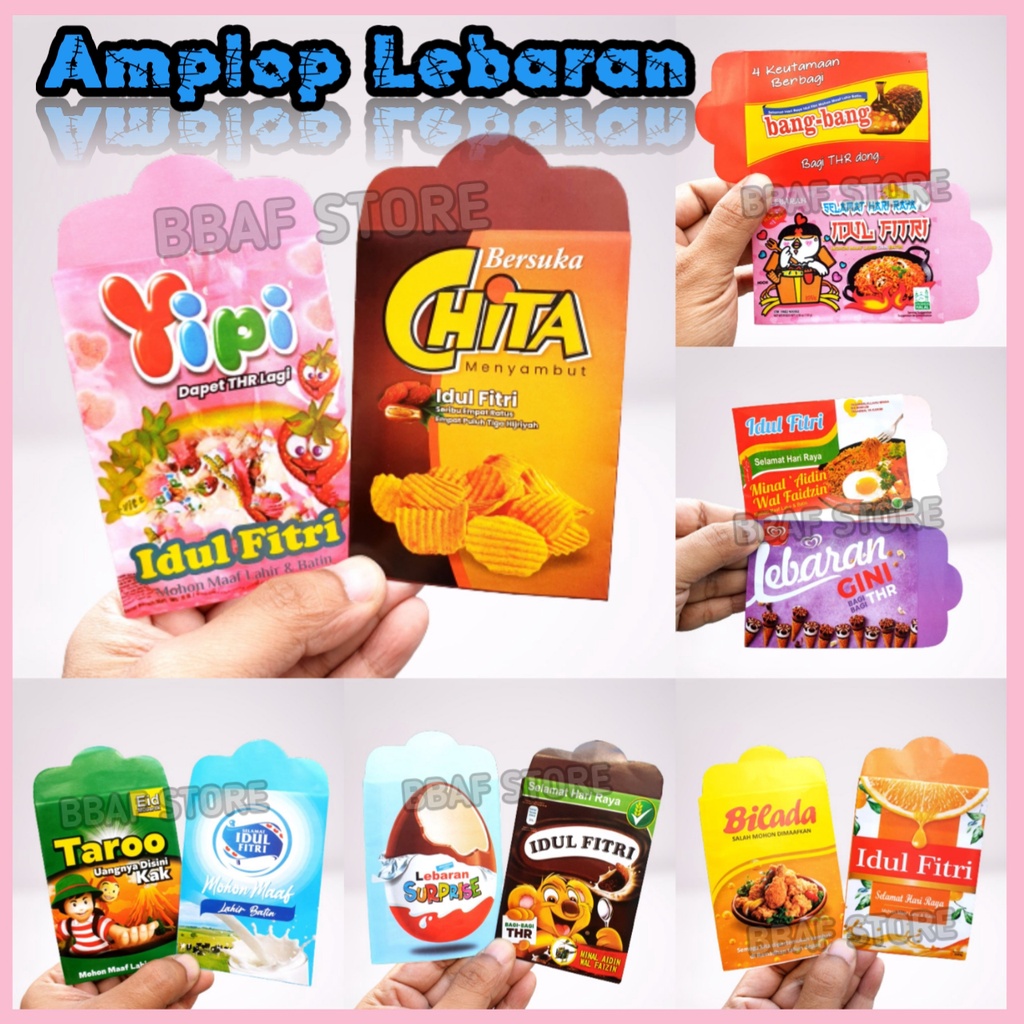 Jual Amplop Lebaran Isi 10 Snack Unik Lucu Bahan Tebal Kualitas Premium ...