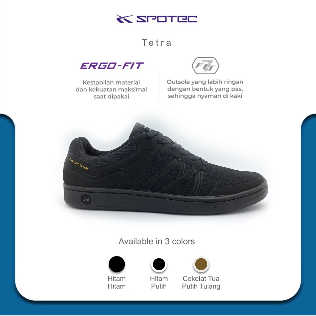 Jual SPOTEC Sepatu SNEAKER Artikel TETRA-Hitam/Hitam | Shopee Indonesia