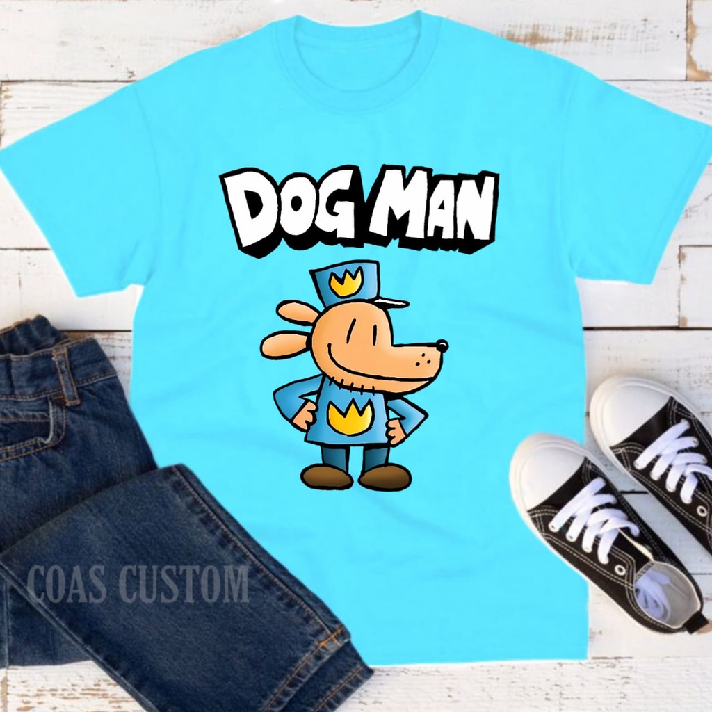Jual Kaos dog man baju anak free cetak nama | Shopee Indonesia