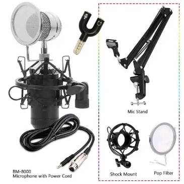 Jual COD Mic Condenser BM8000 Original Taffware Mic Microphone | Shopee ...
