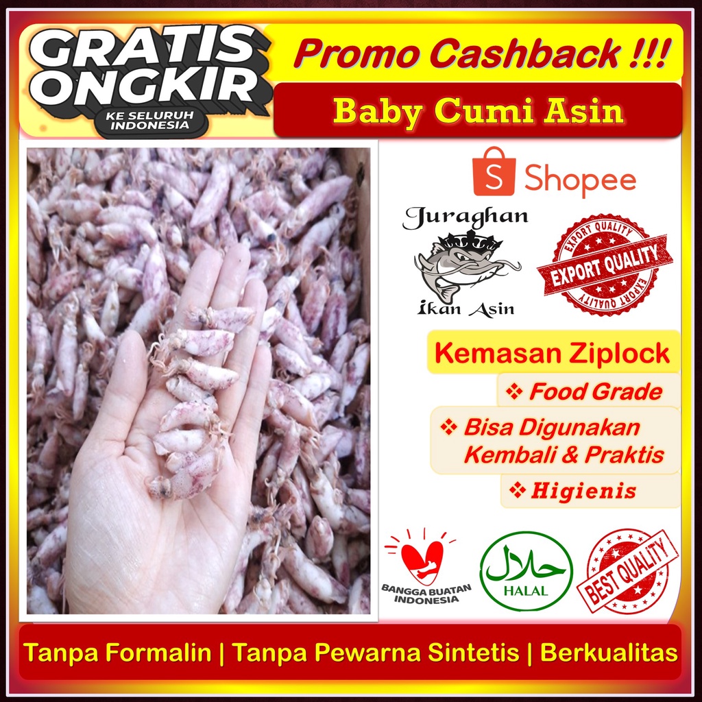 Jual Cumi Asin Baby Rebus/ Baby Cumi Asin Basah/ CUMI BABY TELUR REBUS ...
