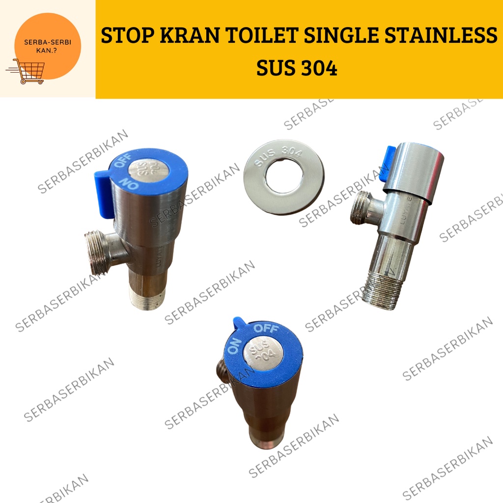Jual STOP KRAN TOILET KLOSET 1/2" INCH CABANG 1 STAINLESS SUS 304 ...
