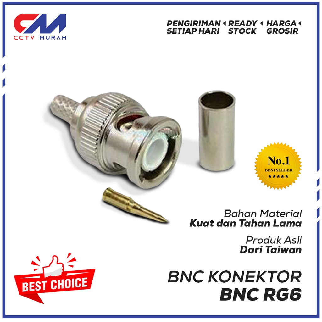 Jual BNC Crimping RG-6 || CONNECTOR BNC JEPIT || ORIGINAL TAIWAN || BNC ...