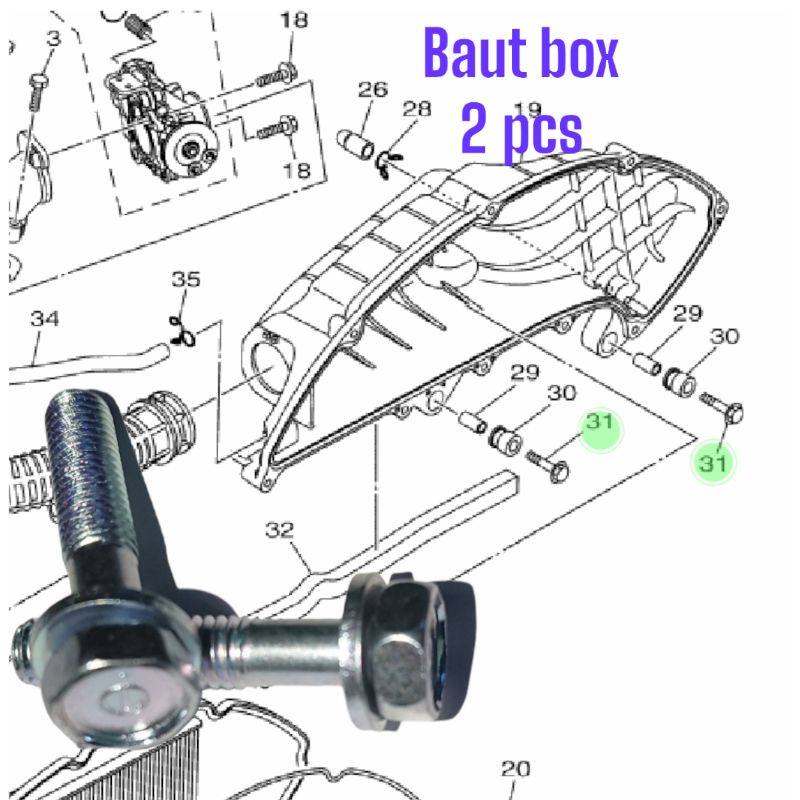 Jual baut box filter yamaha nmax aerox lexy | Shopee Indonesia