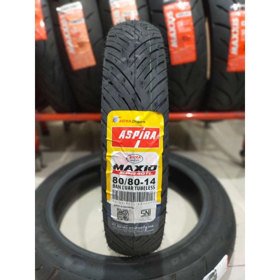 Jual Ban Motor ASPIRA MAXIO SPR 40 80/80-14 Tubeless Original Ring 14 Gratis Pentil | Shopee ...