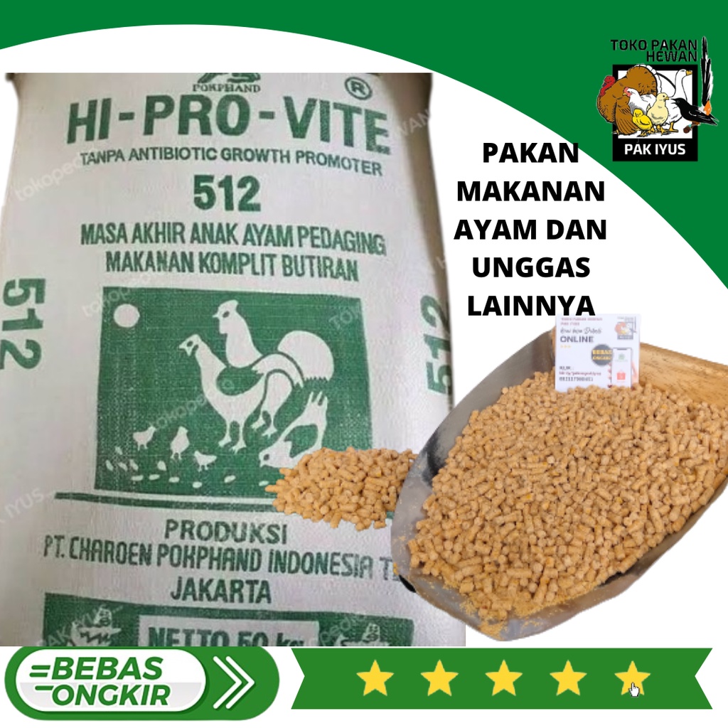 Jual PUR AYAM LAYAER 512 VOER PAKAN MAKANAN AYAM PEDAGING UNGGAS HI PRO ...