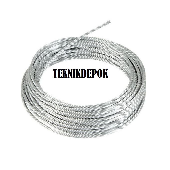 Jual PER 5 Meter Kawat Seling 5 mm Tali Besi Ikat Angkut Barang Anti Karat Wire Rope Sling 5 mm ...
