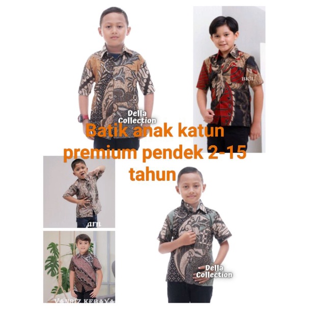 Jual BAJU BATIK KATUN PREMIUM ANAK PENDEK 2-15 TAHUN Ukur LD Anak ...