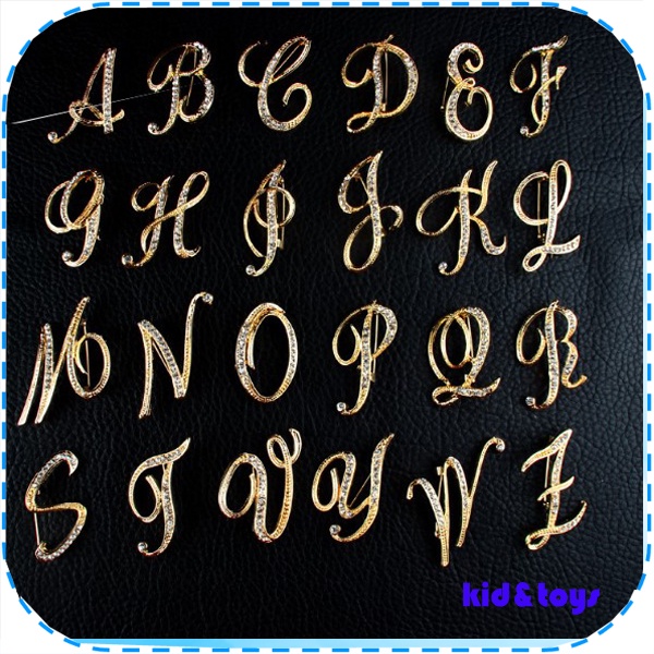 Jual Bross Abjad Bross Alphabet Tuspin Alfabet Bross Nama Warna Gold ...