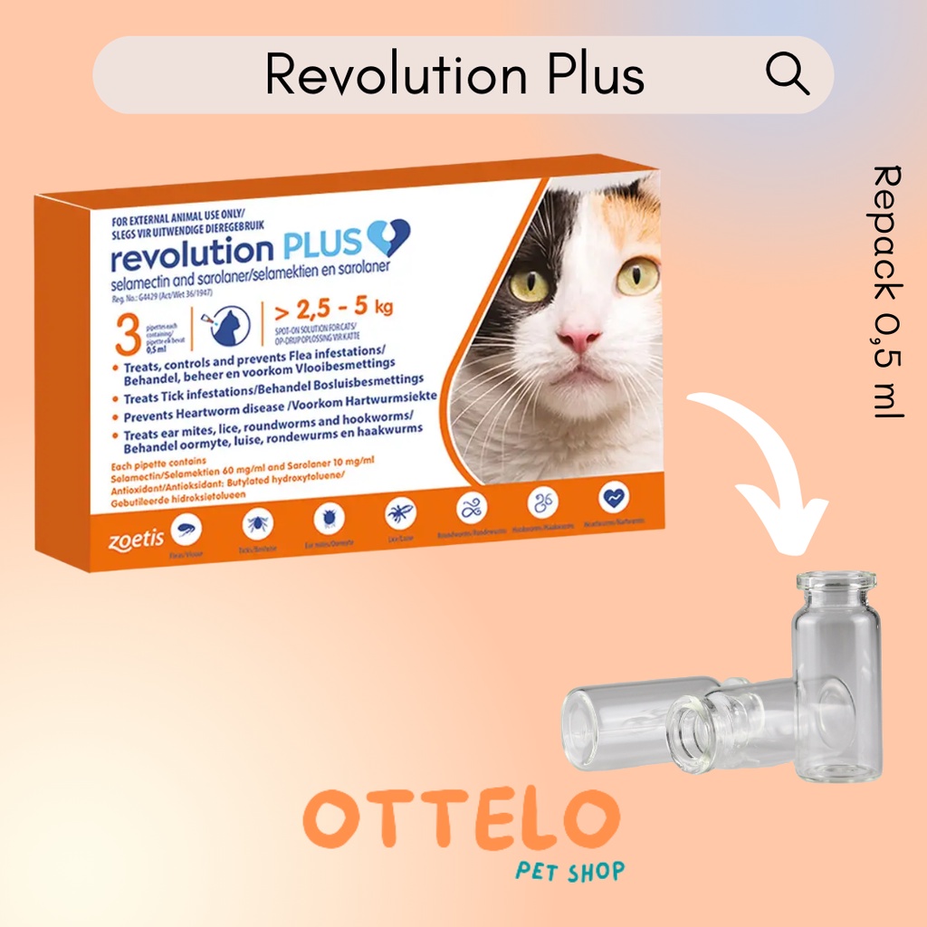 Jual Revolution Plus 2,5 - 5 kg Obat Kutu Kucing Cacing Scabies Obat ...