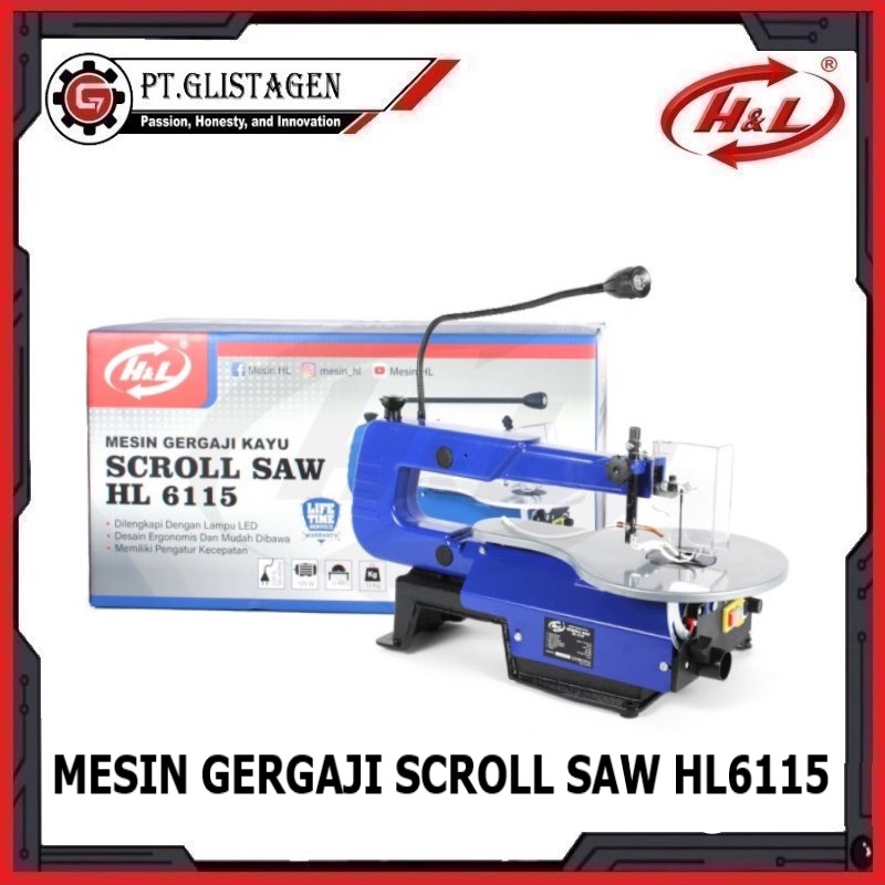 Jual Mesin Scroll Saw 16" Gergaji Kayu Ukir Triplek Jigsaw Duduk HL ...