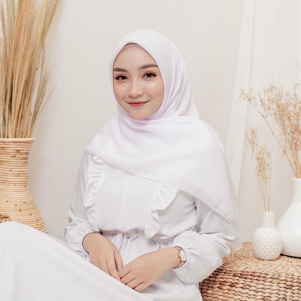 Jual [ COD ] Bella Square 50 Warna Hijab Jilbab Segi Empat Putih ...