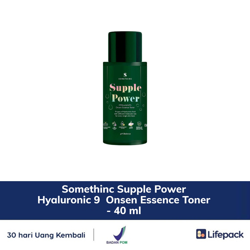 Jual Somethinc Supple Power Hyaluronic 9+ Onsen Essence Toner - 40 ml - LIFEPACK | Shopee Indonesia