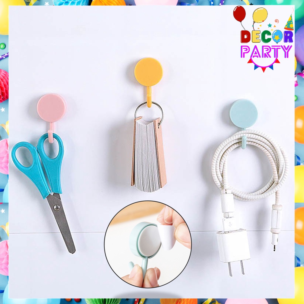 Jual DP Gantungan Hook Tempel Bulat Polos 1Pcs Tempel Tembok Wall Hook ...