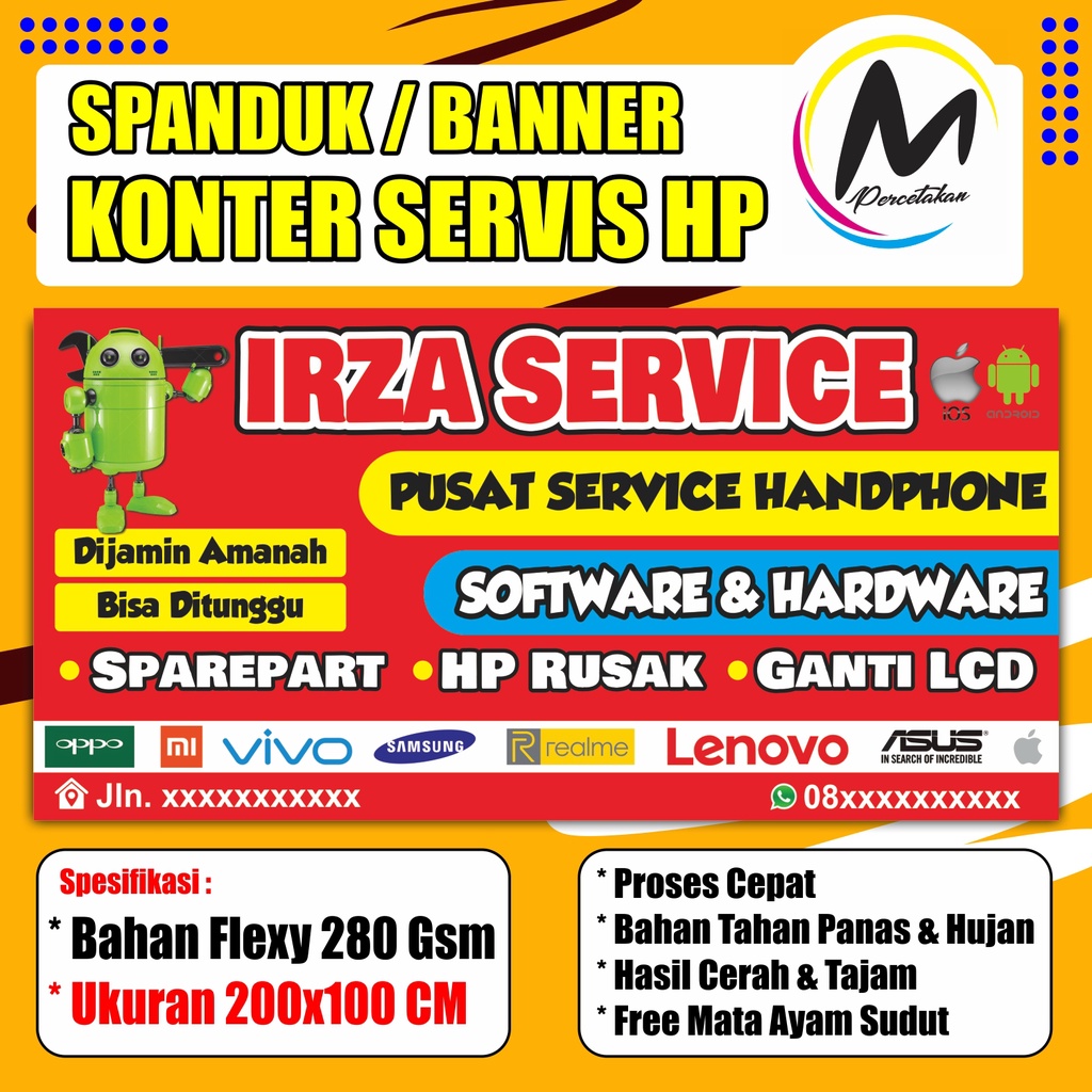 Jual Banner Konter Spanduk Servis Hp Ukuran 200x100 Cm | Shopee Indonesia