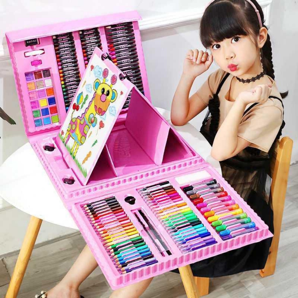 Jual FAST Crayon Anak Pengasah 208pcs Set Alat Menggambar Melukis Anak ...