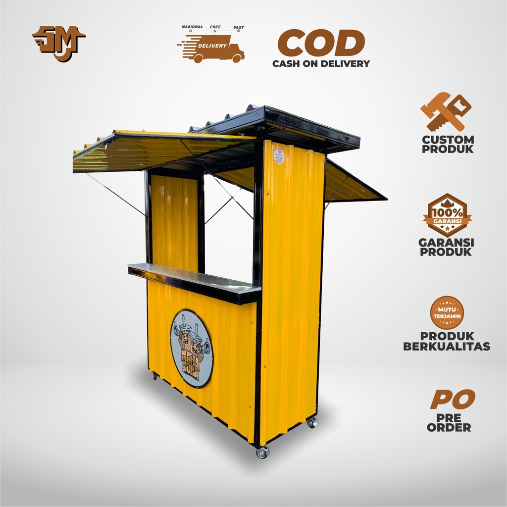 Jual Booth Semi Container/Stand Makana Dan Minuman Kekinian/Gerobak ...