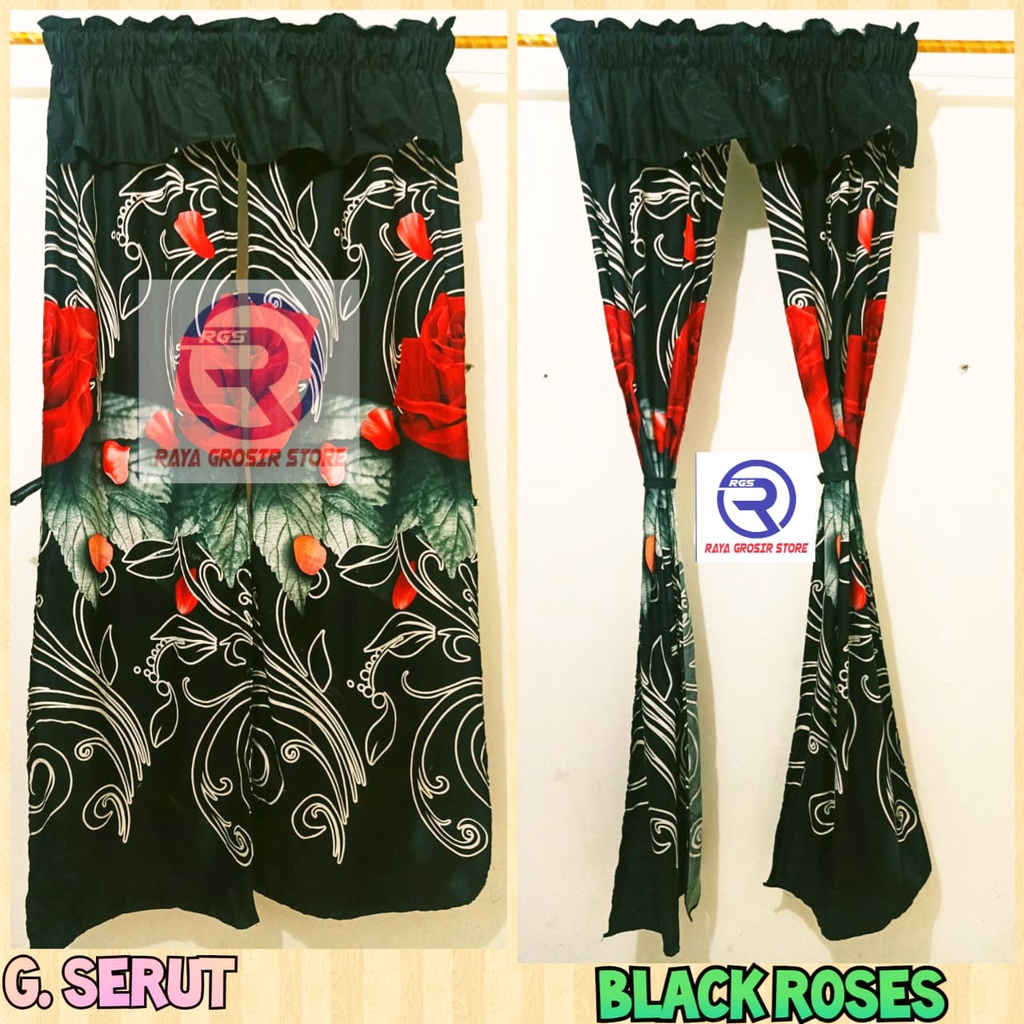 Jual Gorden Serut Belah Tengah motif bunga dan karakter / korden pintu ...