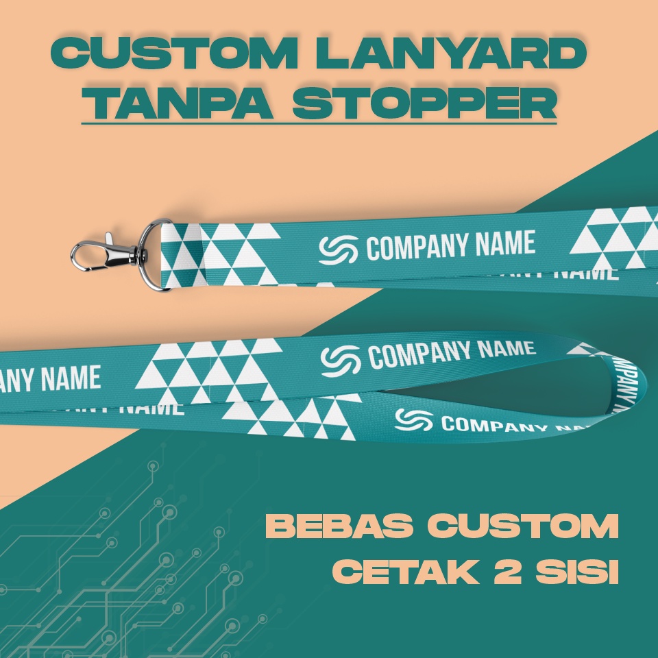 Jual TALI LANYARD CUSTOM PRINTING TANPA STOPPER CETAK 2 SISI / Tali ...