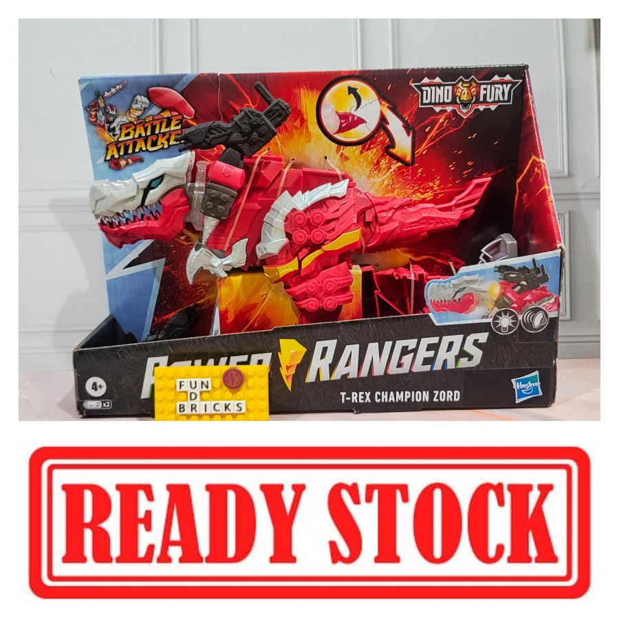 Jual Power Rangers Dino Fury T Rex Champion Zord Battle Attackers 1236