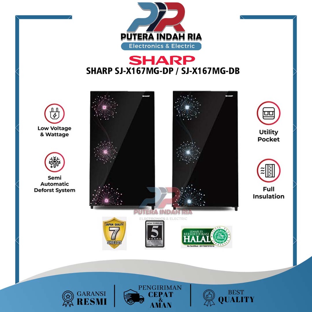 Jual Kulkas / Lemari Es 1 Pintu SHARP SJ-X167MG-DP / SJ X 167MG-DB 133 ...