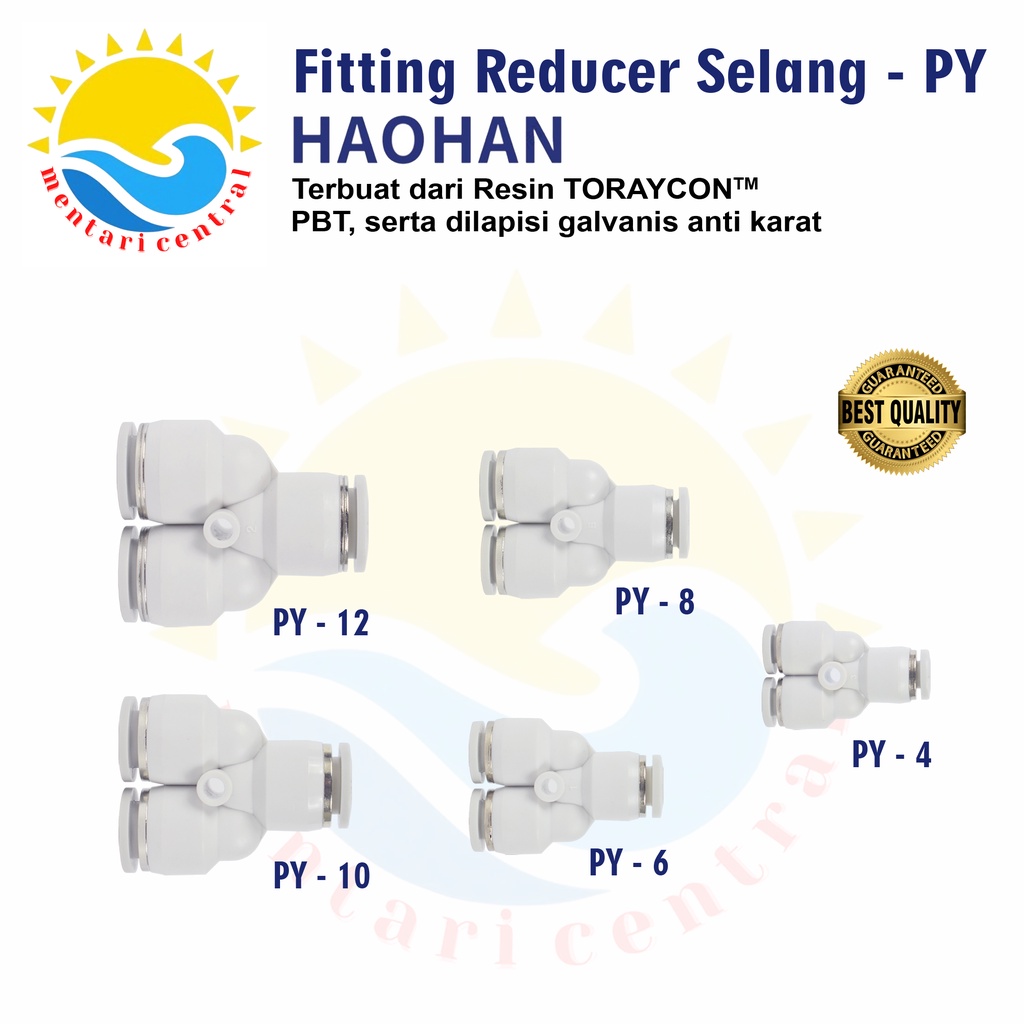 Jual PY Y connector Push In Fitting Konektor Slip Lock aeroponik ...