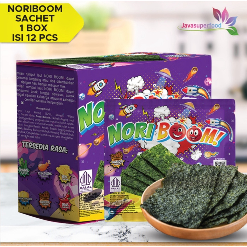 Jual NoriBoom Rasa BBQ / Nori Sachet Seaweed Snack 3g Halal - BBQ / TAO ...