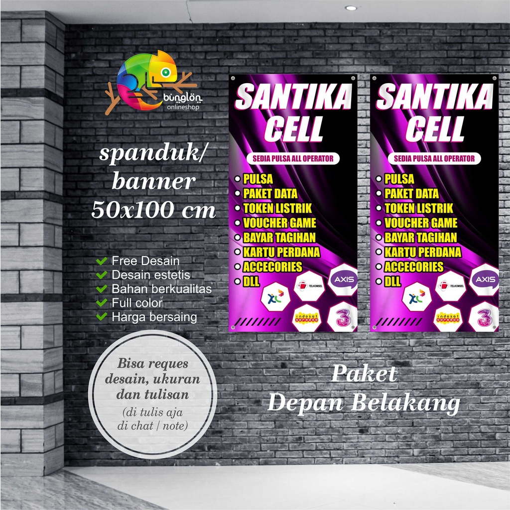 Jual Spanduk Banner 50x100 Cm Depan Belakang Spanduk Plang Konter ...