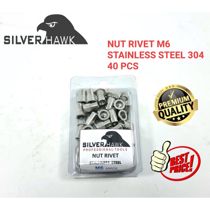 Jual Rivet Nut M6 Galvanis/Stainless Steel Mur Rivet Tanam Rifnut Nutsert | Shopee Indonesia