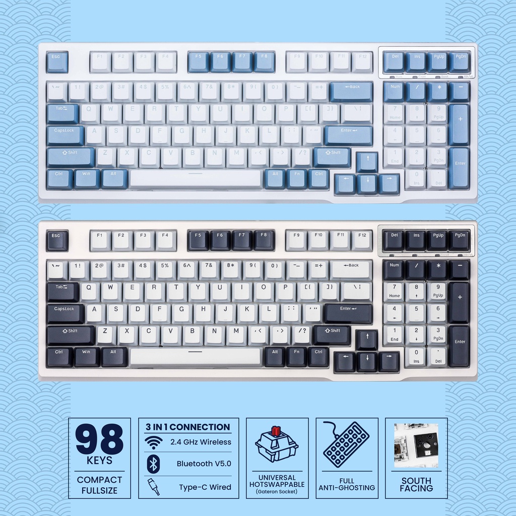 Jual Keyboard Gaming Mechanical Wireless 96% SADES KATANA | Shopee ...