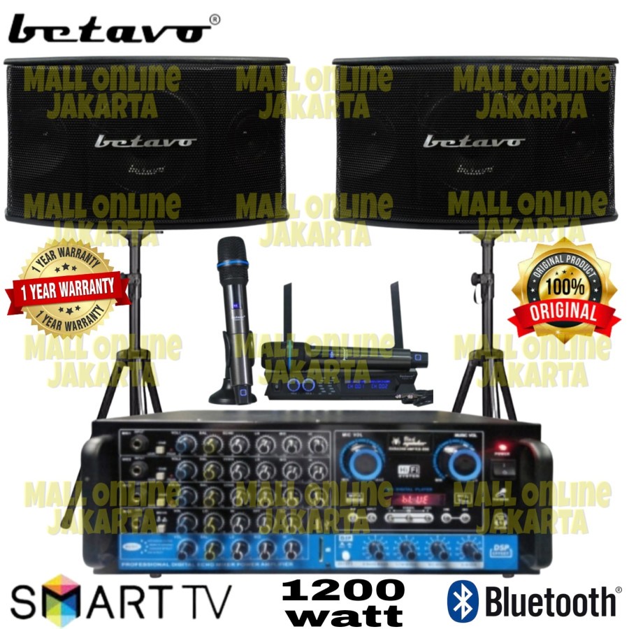 Jual Paket karaoke set betavo 12 inch sound system bluetooth wireless ...