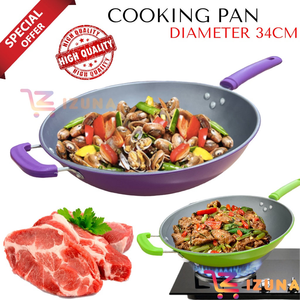 Jual [IZUNA] WAJAN JUMBO UKURAN 34CM / WAJAN PANCI MASAK / FRYING PAN ...
