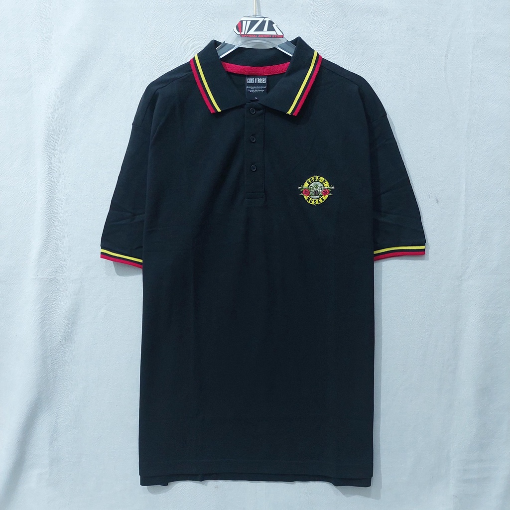 Jual Polo Shirt Band Official GUNS N ROSES - CLASSIC LOGO Original ...