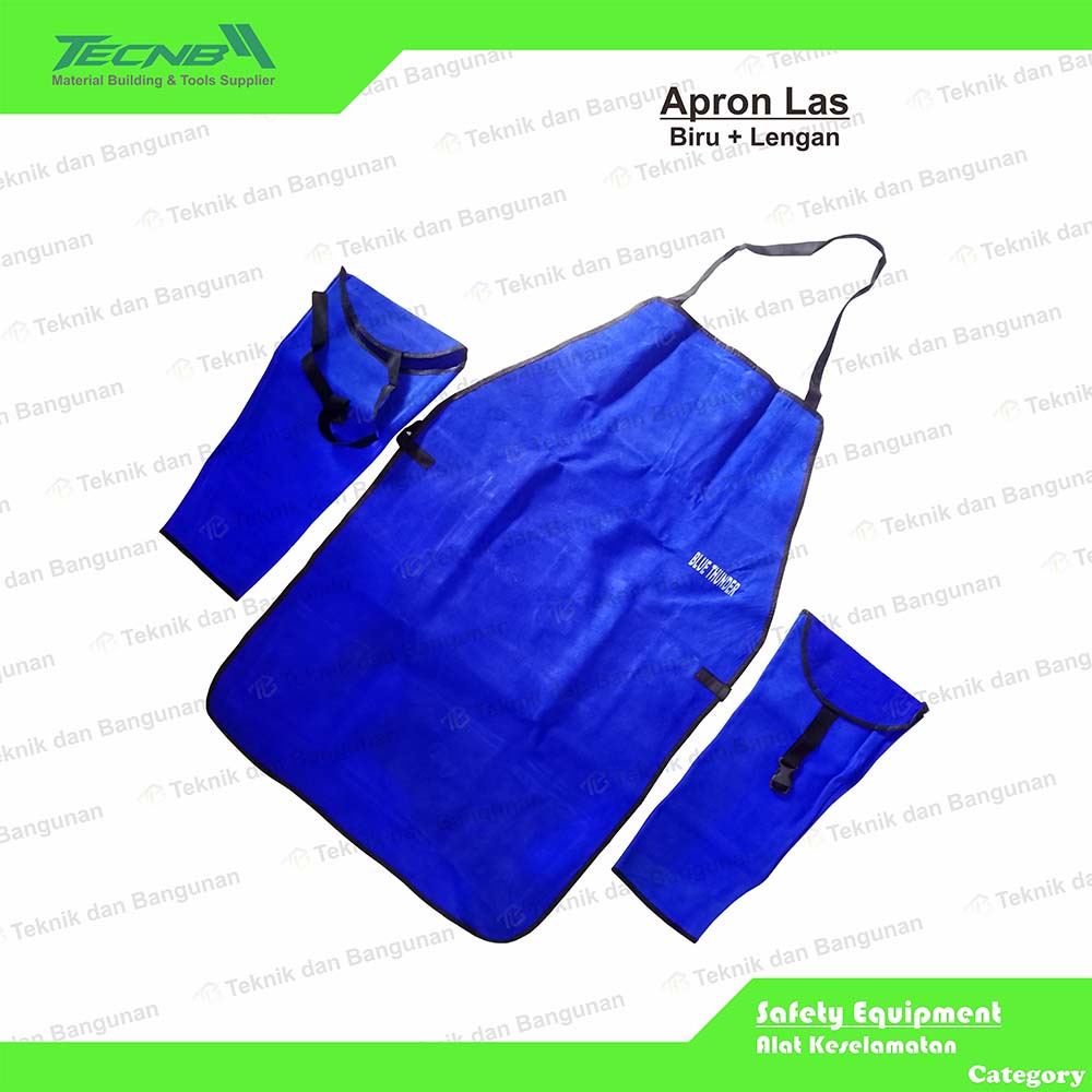 Jual Apron Las Kulit Set Biru Blue Thunder | Shopee Indonesia