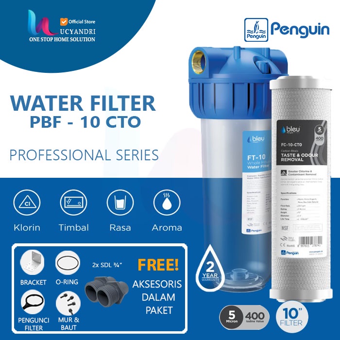 Jual Filter Air Penguin PBF 10 CTO PRO Bleu Kuningan Saringan Air 10 ...